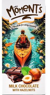 Every moment milk chocolate with hazelnuts 80gm – Sweetana