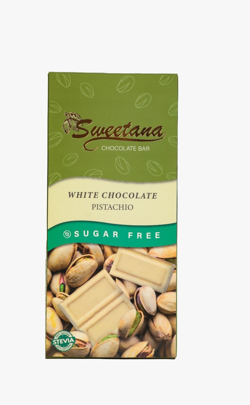 Sweetana Pistachio White chocolate Bar 90gm – Sweetana